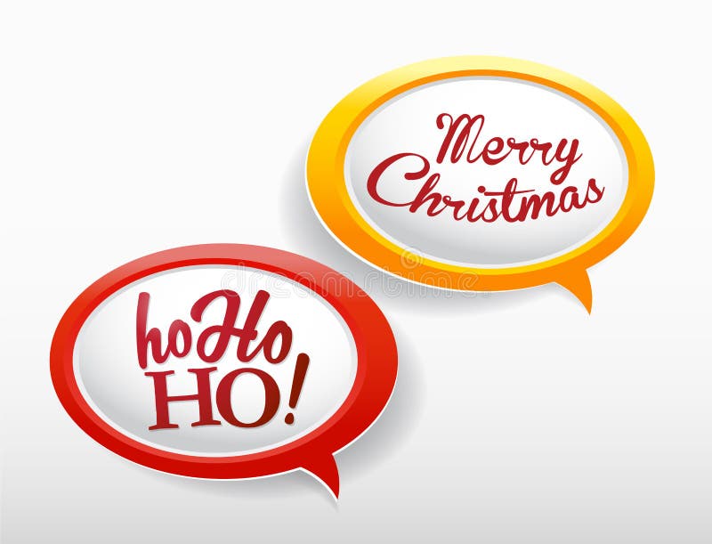 Set of Speech Bubbles with Ho Ho Ho Stock Illustration - Illustration ...