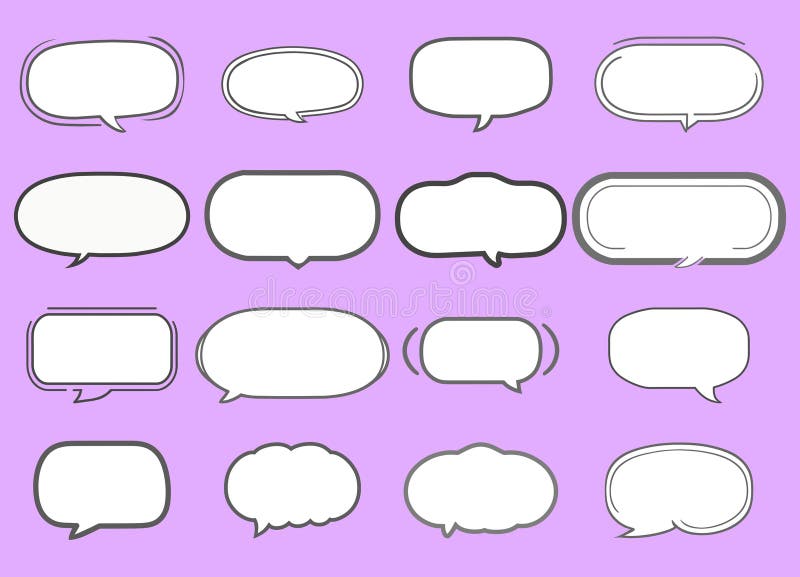 Set of Speech Bubbles in Line Design. Stock Vector - Illustration of ...