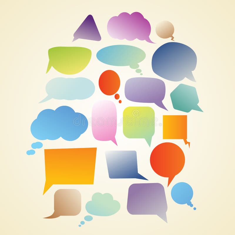 Set of Comic Speech Bubbles on Transparent Background. Vector Il Stock ...
