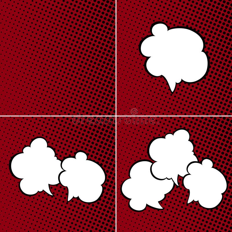 Set of Speech Bubbles on Red Background Stock Vector - Illustration of ...