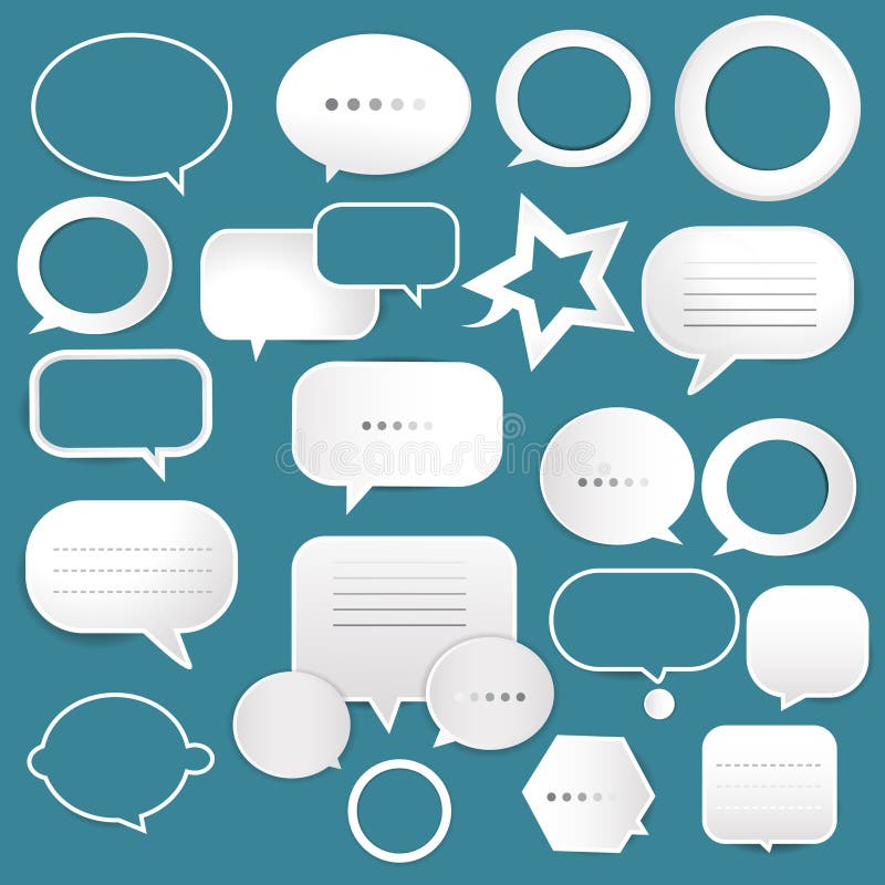 Set of Speech Bubbles with Shadow Stock Illustration - Illustration of ...