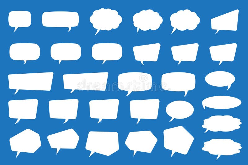 Set of Speech Bubbles. Speak Bubble Text, Cartoon Chatting Box, Message ...