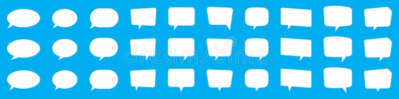 Set of Speech Bubbles. Speak Bubble Text, Cartoon Chatting Box, Message ...