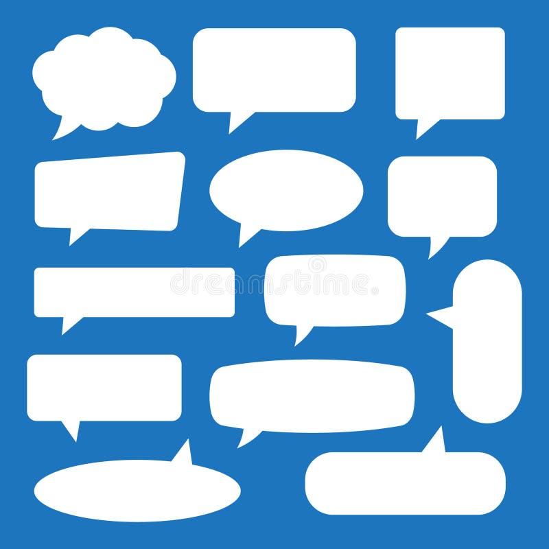 Set of Speech Bubbles. Speak Bubble Text, Cartoon Chatting Box, Message ...