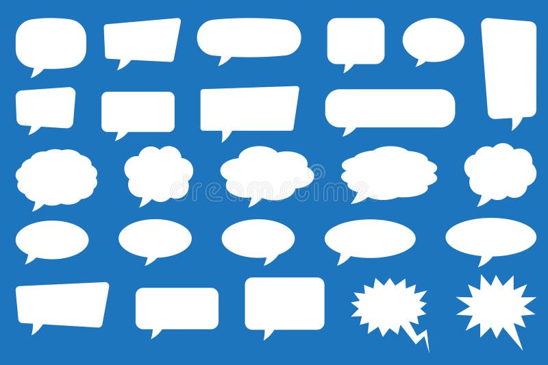 Set of Speech Bubbles. Speak Bubble Text, Cartoon Chatting Box, Message ...