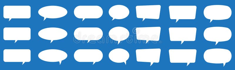 Set of Speech Bubbles. Speak Bubble Text, Cartoon Chatting Box, Message ...