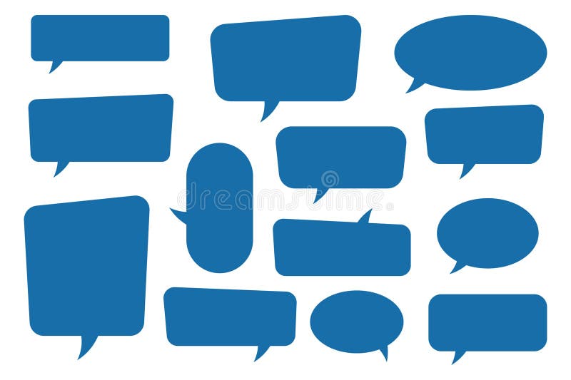 Set of Speech Bubbles. Speak Bubble Text, Cartoon Chatting Box, Message ...