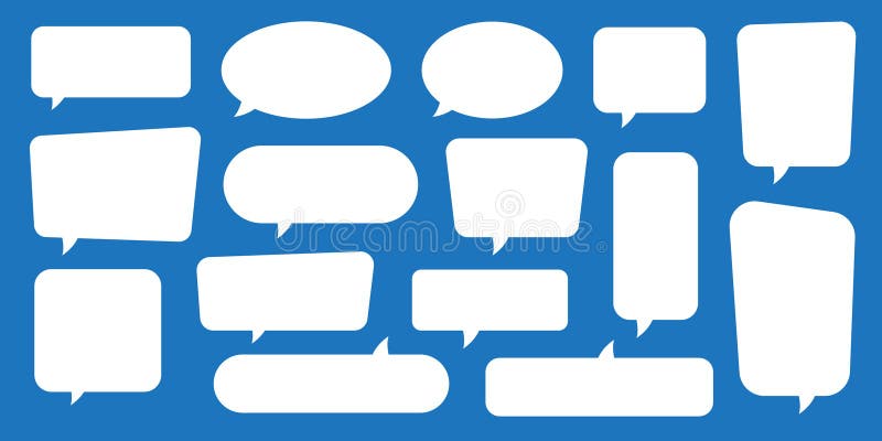 Set of Speech Bubbles. Speak Bubble Text, Cartoon Chatting Box, Message ...