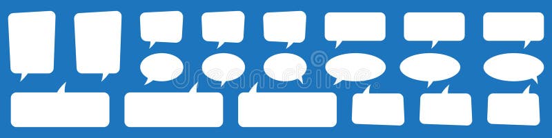 Set of Speech Bubbles. Speak Bubble Text, Cartoon Chatting Box, Message ...