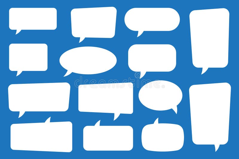 Set of Speech Bubbles. Speak Bubble Text, Cartoon Chatting Box, Message ...