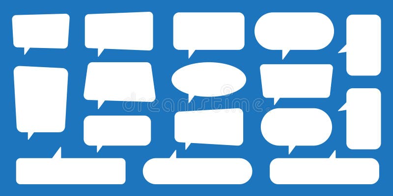 Set of Speech Bubbles. Speak Bubble Text, Cartoon Chatting Box, Message ...