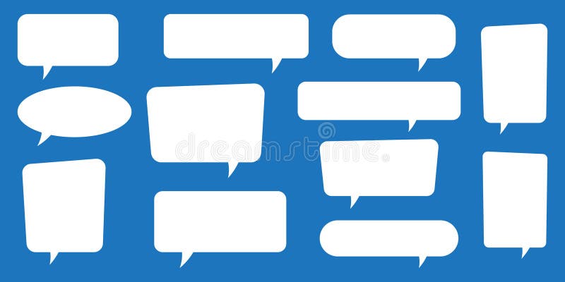 Set of Speech Bubbles. Speak Bubble Text, Cartoon Chatting Box, Message ...