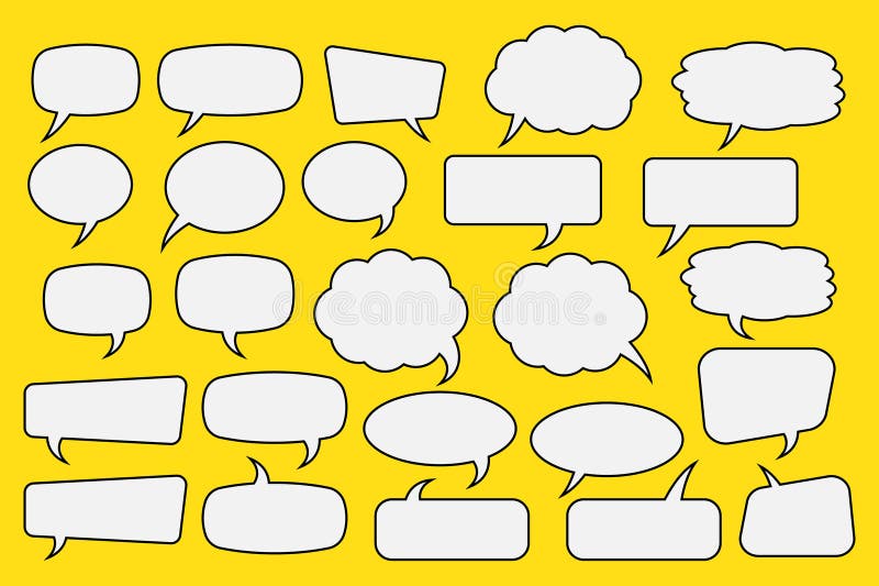 Set of Speech Bubbles. Speak Bubble Text, Cartoon Chatting Box, Message ...