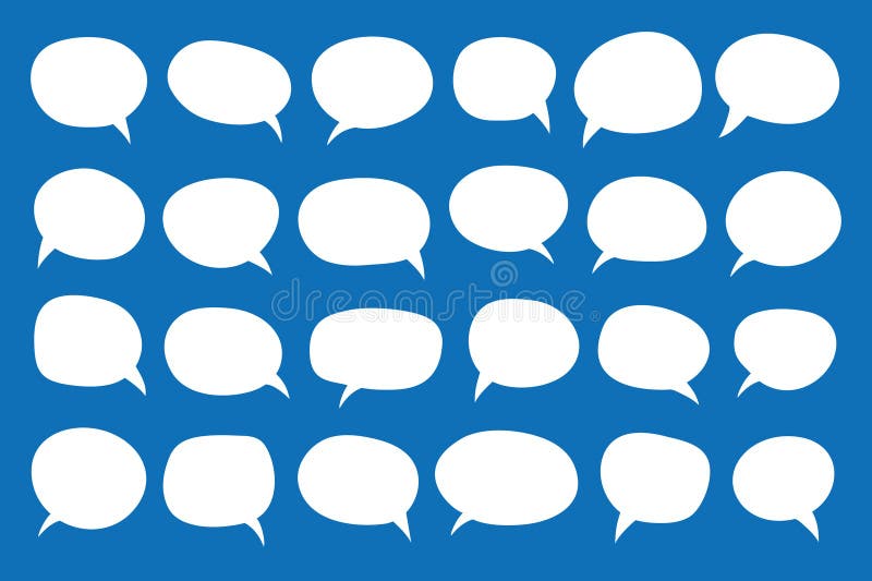 Set of Speech Bubbles. Speak Bubble Text, Cartoon Chatting Box, Message ...