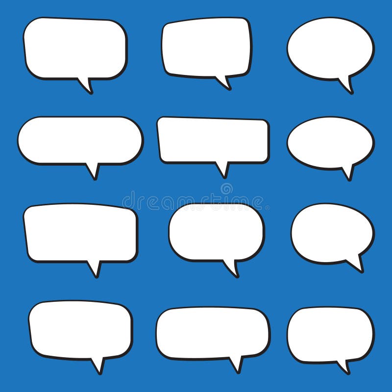 Set of Speech Bubbles. Speak Bubble Text, Cartoon Chatting Box, Message ...