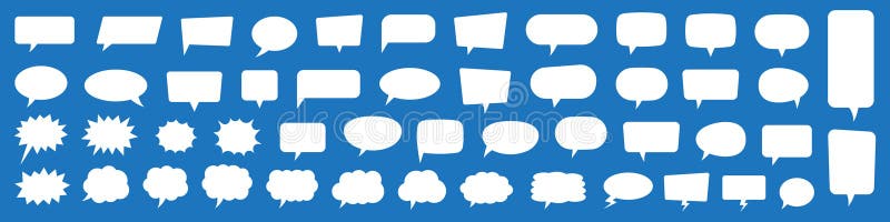 Set of Speech Bubbles. Speak Bubble Text, Cartoon Chatting Box, Message ...