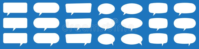 Set of Speech Bubbles. Speak Bubble Text, Cartoon Chatting Box, Message ...