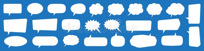Set of Speech Bubbles. Speak Bubble Text, Cartoon Chatting Box, Message ...