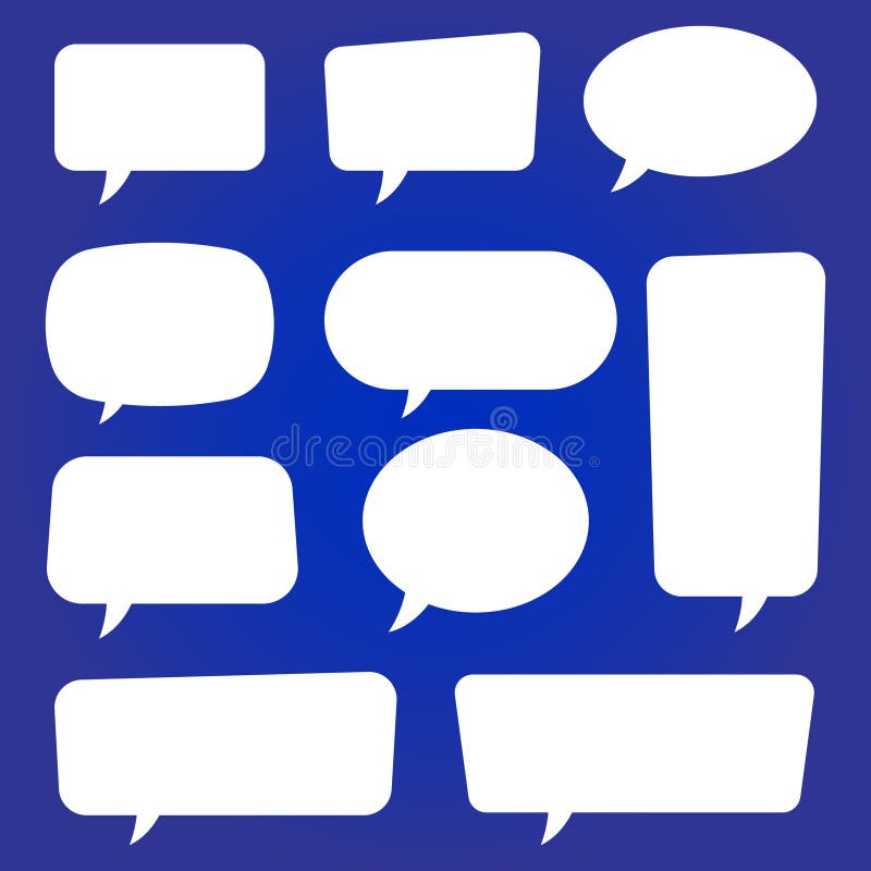 Set of Speech Bubbles. Speak Bubble Text, Cartoon Chatting Box, Message ...
