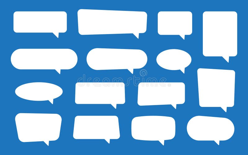 Set of Speech Bubbles. Speak Bubble Text, Cartoon Chatting Box, Message ...