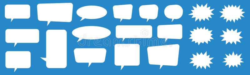 Set of Speech Bubbles. Speak Bubble Text, Cartoon Chatting Box, Message ...