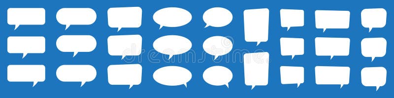 Set of Speech Bubbles. Speak Bubble Text, Cartoon Chatting Box, Message ...