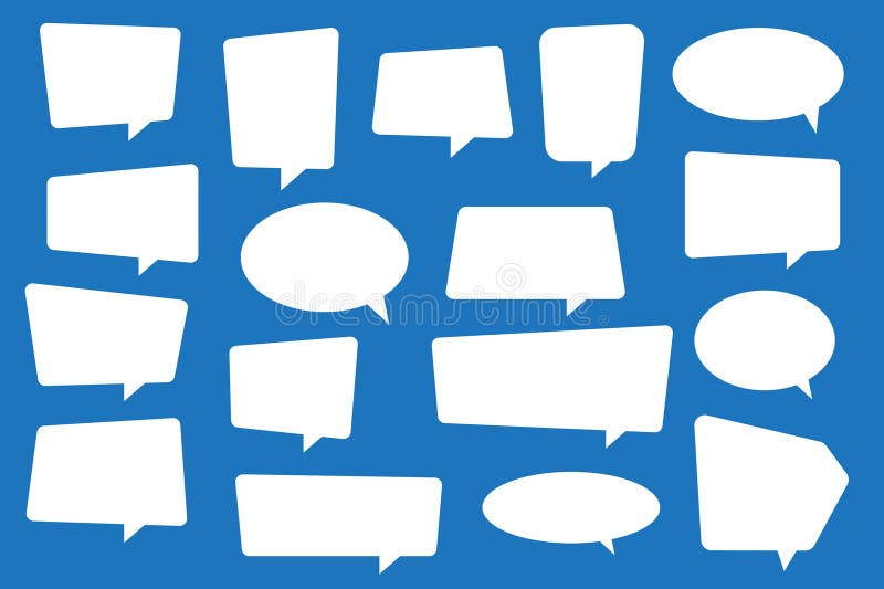 Set of Speech Bubbles. Speak Bubble Text, Cartoon Chatting Box, Message ...