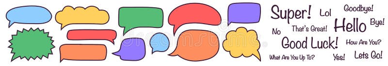 Set of Speech Bubbles. Talk Bubbles with Text. Comic Book Style ...