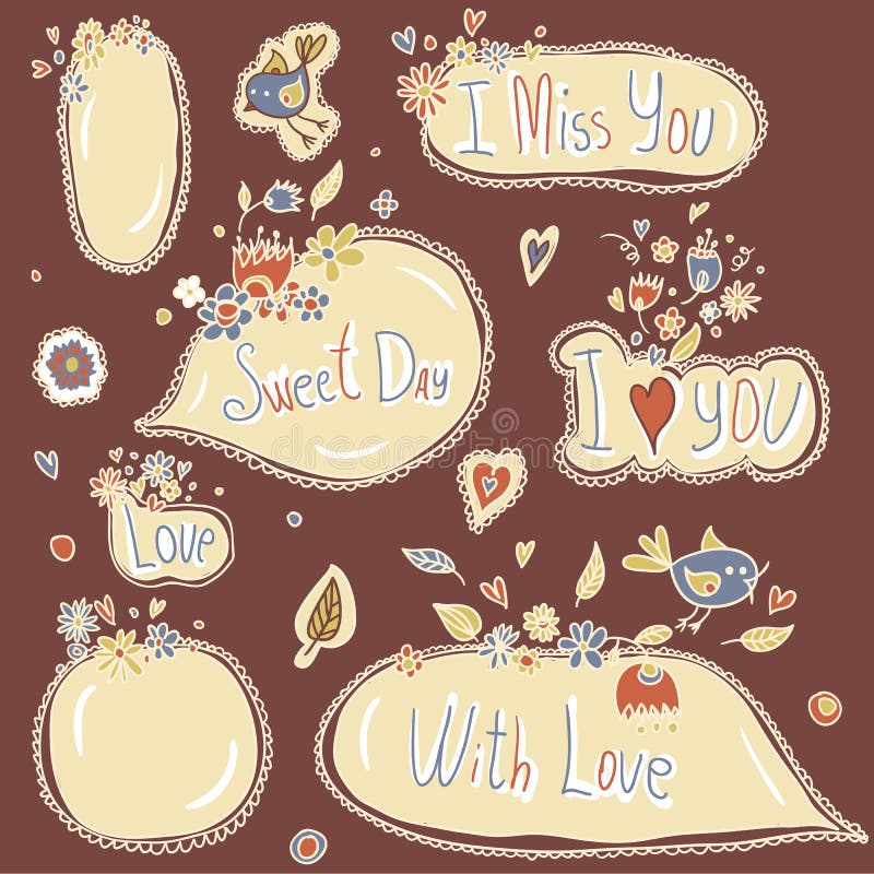 Set of Speech and Thought Blobs Stock Vector - Illustration of message ...