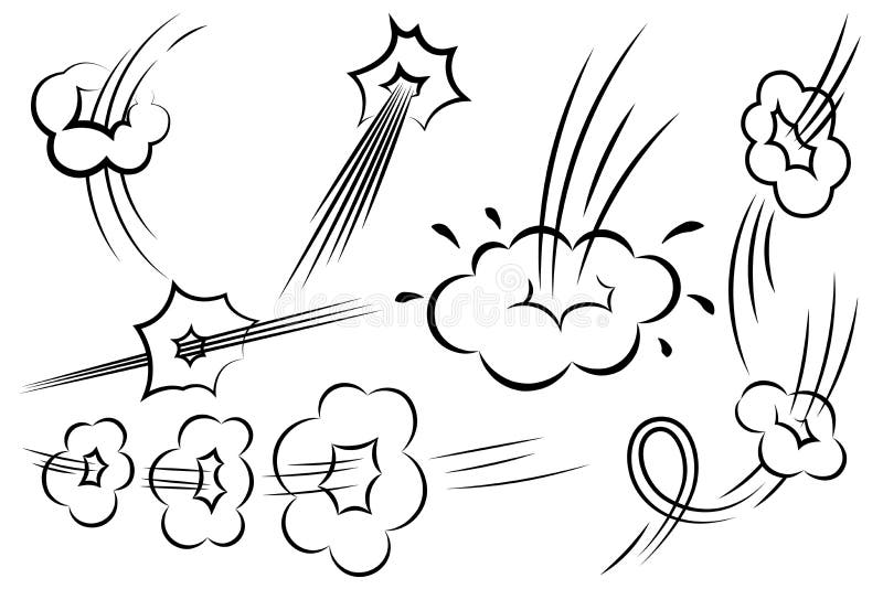 Set of Speed Lines in Comic Style Stock Vector - Illustration of style ...