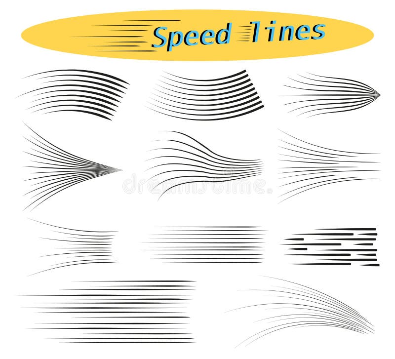 Set of Speed Lines. Design Elements for Manga and Comics. Vector ...