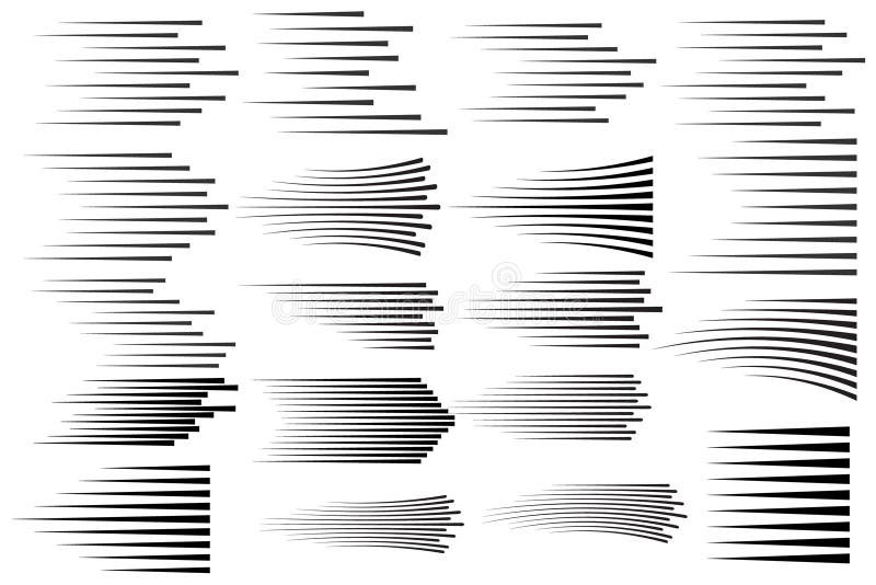 Set Speed Lines Isolated Set. Motion Effect for Your Design. Stock ...