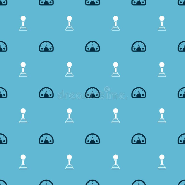 Set Speedometer and Gear Shifter on Seamless Pattern. Vector Stock ...