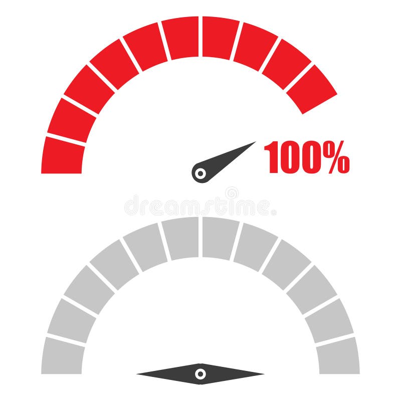 Set of Speedometer or Rating Meter Signs Infographic Gauge Element with ...