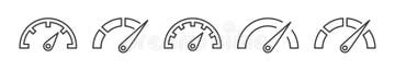 Set of Speedometer, Tachometer Icons. Dashboard Speedometer Icons ...