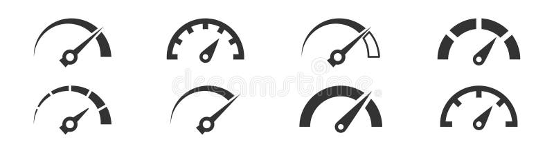 Set of Speedometer, Tachometer Icons. Dashboard Speedometer Icons ...
