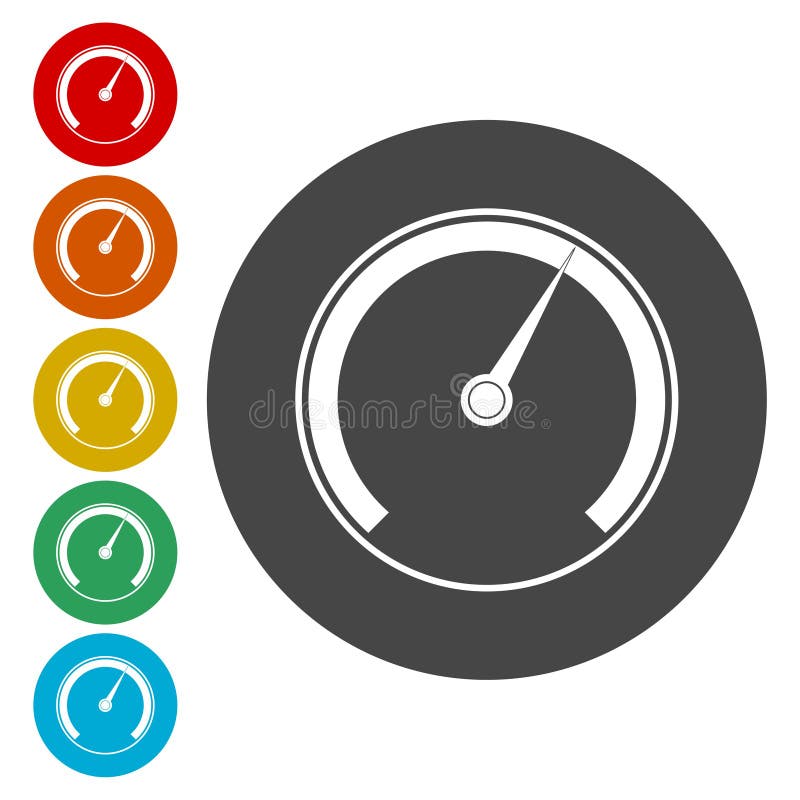 Set of Speedometers Icons. Vector Illustration Stock Vector ...