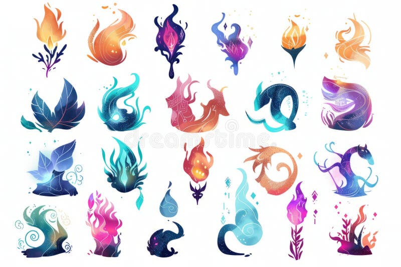 A Set of Spell Effects Dance and Intertwine in a Mesmerizing Spectacle ...