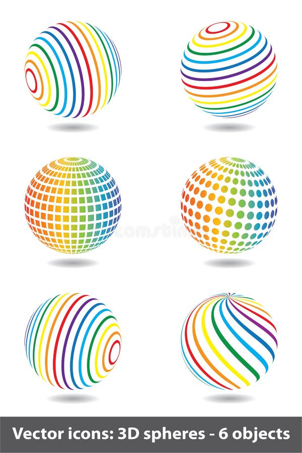 Set Of Sphere Rainbow Icons Picture. Image: 15252929
