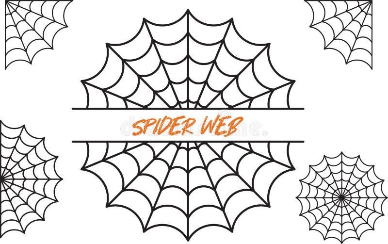 Set of Spider Web Symbols, Realistic Spiderweb. Stock Vector ...