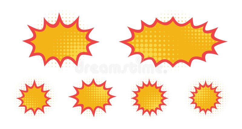A Set of Spiky Speech Bubbles. Isolated Vector Illustration Stock ...