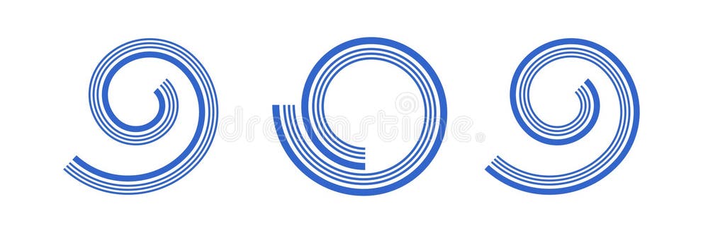 Set of Spiral Design Elements. Abstract Helix Icons Stock Vector ...