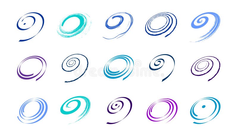 Set of Spiral Design Elements. Abstract Swirl Icons Stock Vector ...