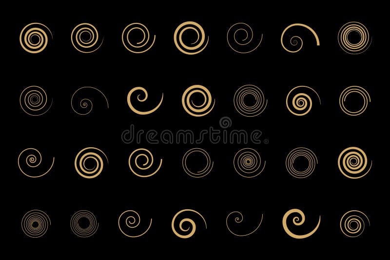Set of Spiral Design Elements Vector. Spiral Logo Design Elements Stock Vector - Illustration of ...