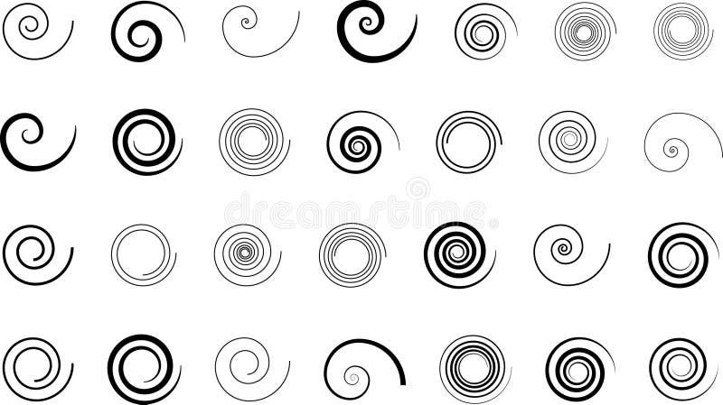 Set of Spiral Design Elements Vector. Spiral Logo Design Elements Stock Vector - Illustration of ...