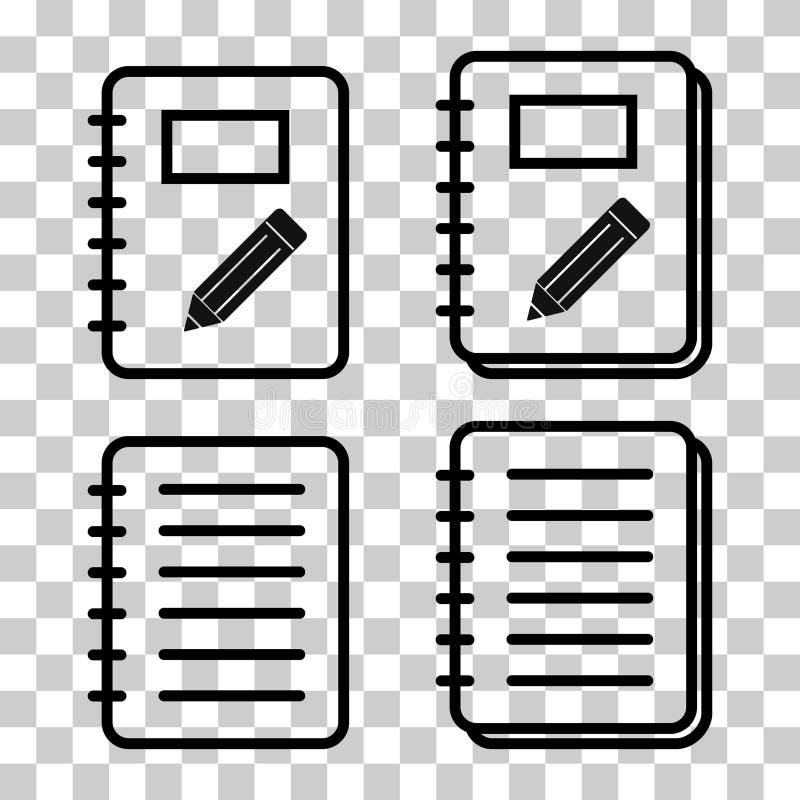 Set of Spiral Notebook Icon, Paper Blank Page Symbol, Note Web Vector ...