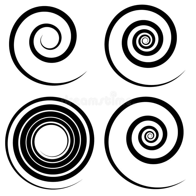 Set of 4 Spiral Shape, Spiral Design Elements Stock Vector ...