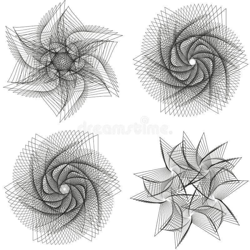 Set of Spirograph Elements. Collection of Abstract Shapes for Design ...