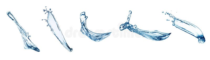 Set with Splashes of Pure Water on White Background. Banner Design ...