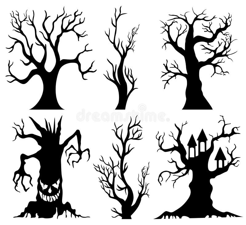 Scary Tree Silhouette Clip Art